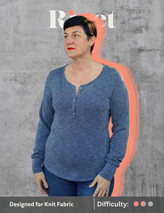 Rivet Patterns Henley Top View A